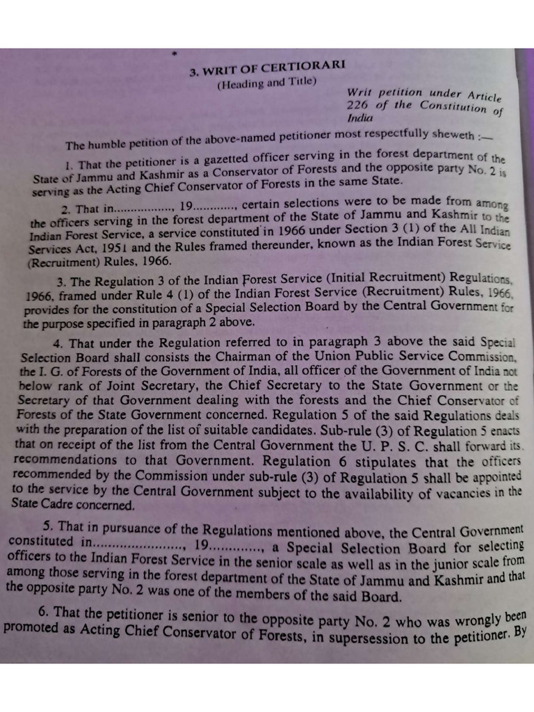 Writ of Certiorari | PDF