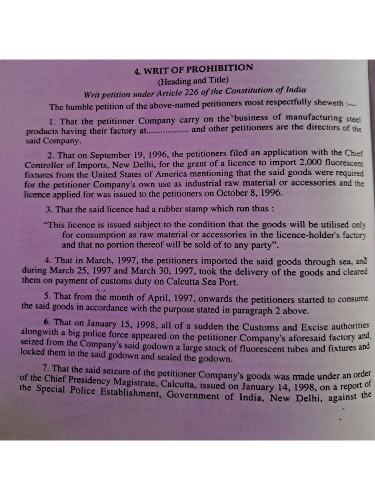 Writ of Prohibition | PDF