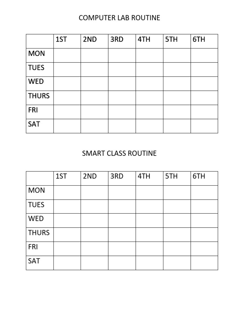 Weekly Computer Lab Schedule | PDF