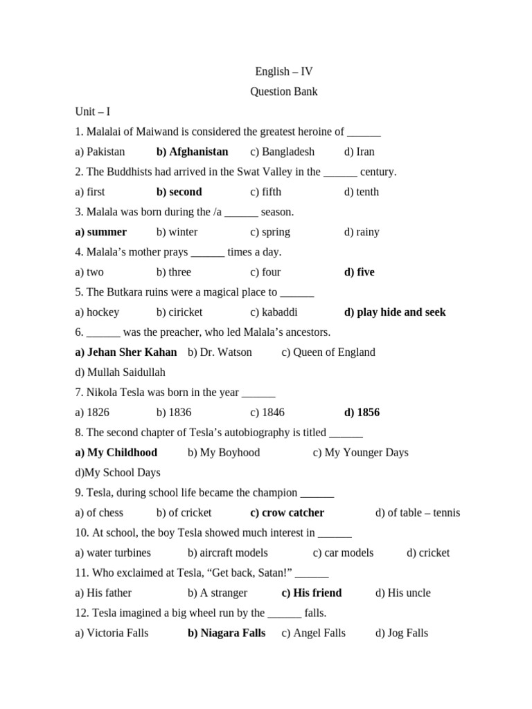English IV Question Bank and Essays | PDF | Body Language | Linked In