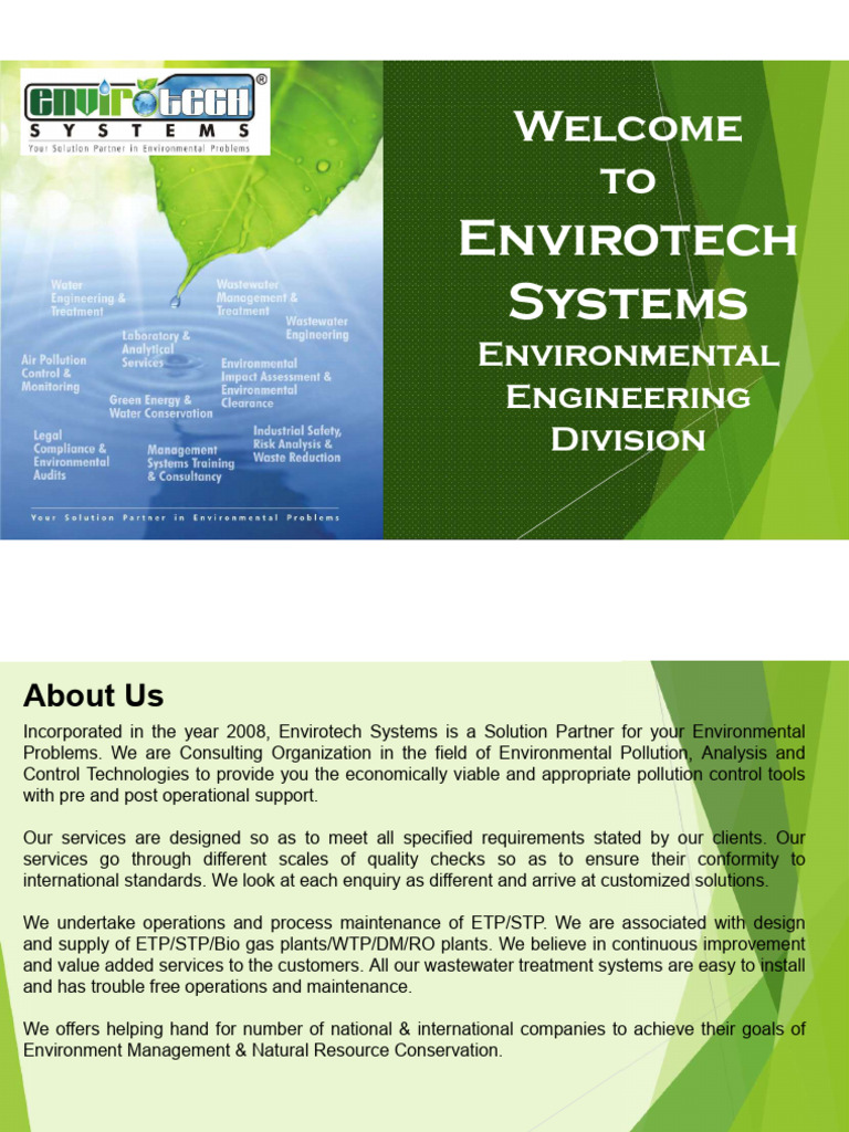 Envirotech Systems: Wastewater Solutions | PDF | Waste | Sewage Treatment