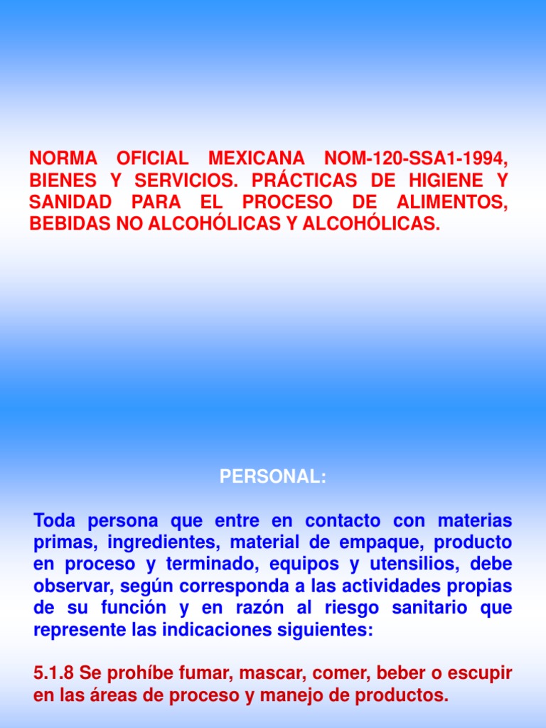 Nom 120 Ssa1 1994BPM | PDF | Plaga (organismo) | Residuos