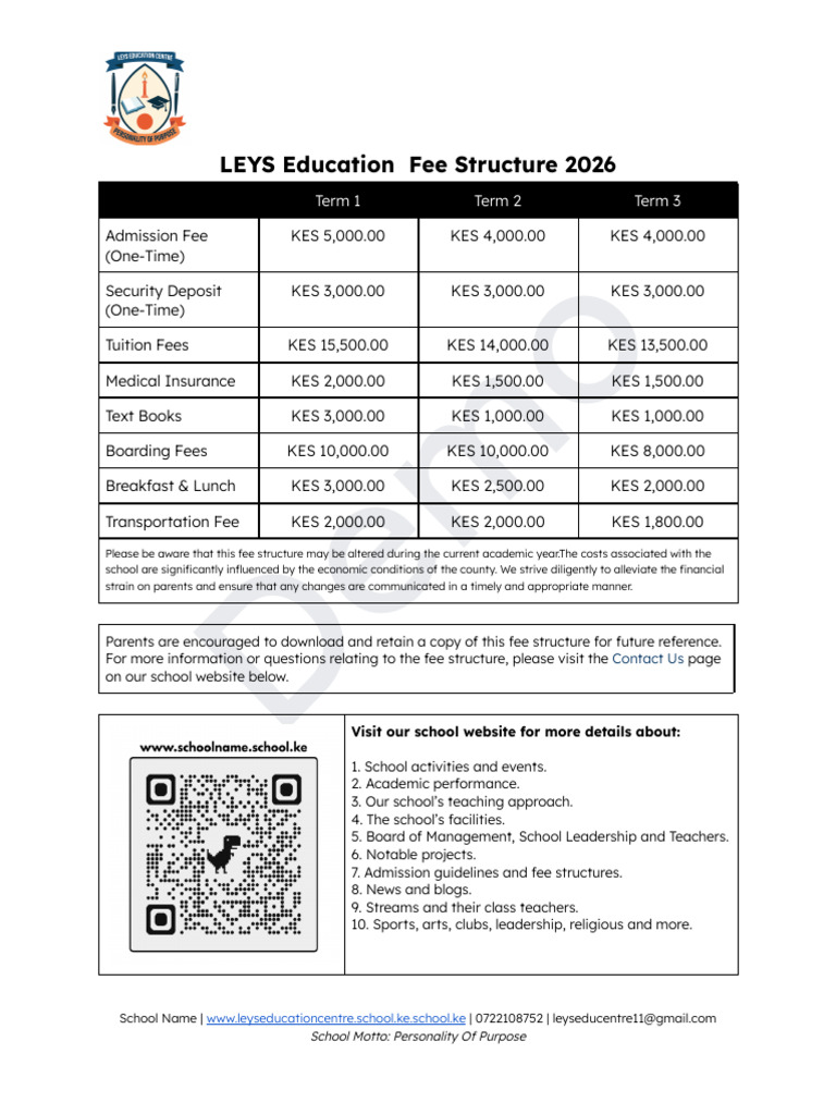 LEYS Education Centre Fee Structure 2026 | PDF | Chess Openings | Chess