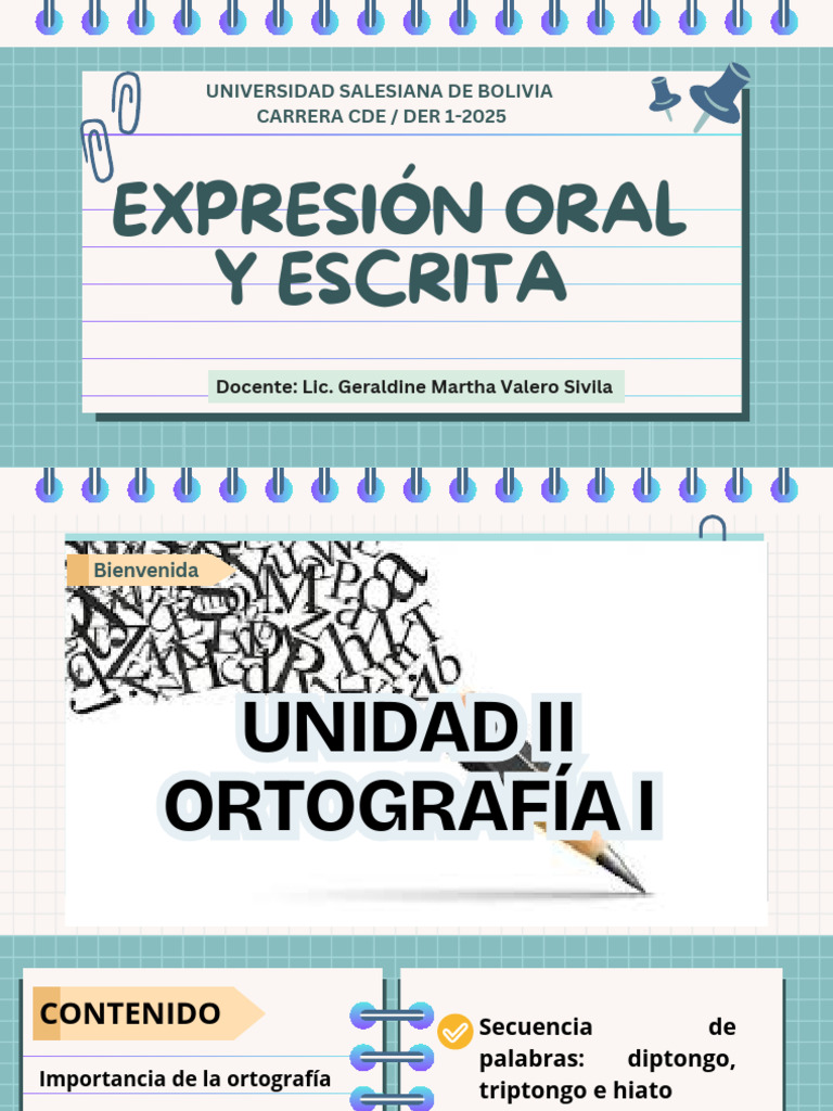 Unidad II Ortografía Parte 1 | PDF | Sílaba | Lingüística