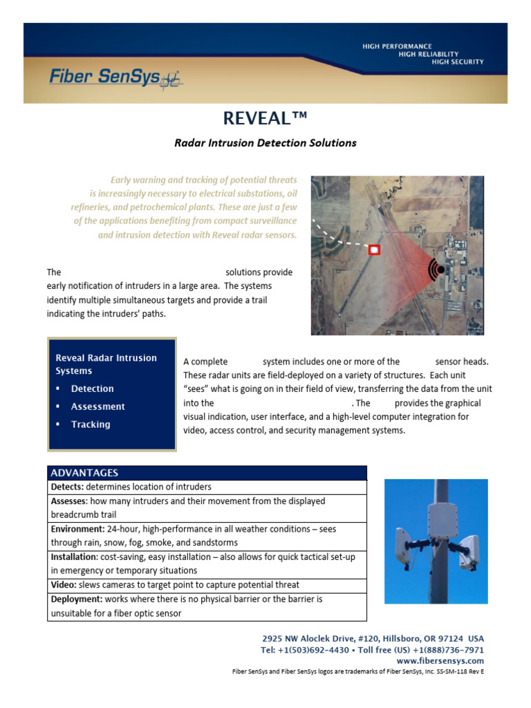 Reveal Radar Intrusion Detection Systems | PDF | Radar | Field Of View