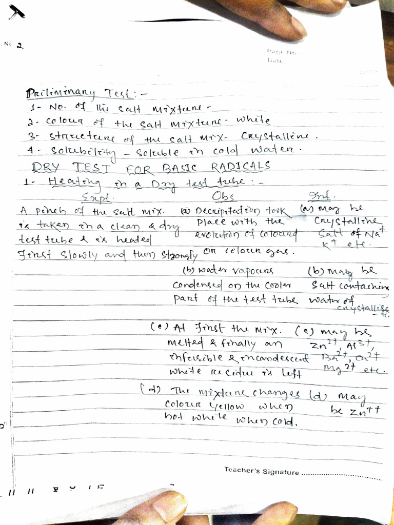 Acid and Basic Radicals Testing Guide | PDF