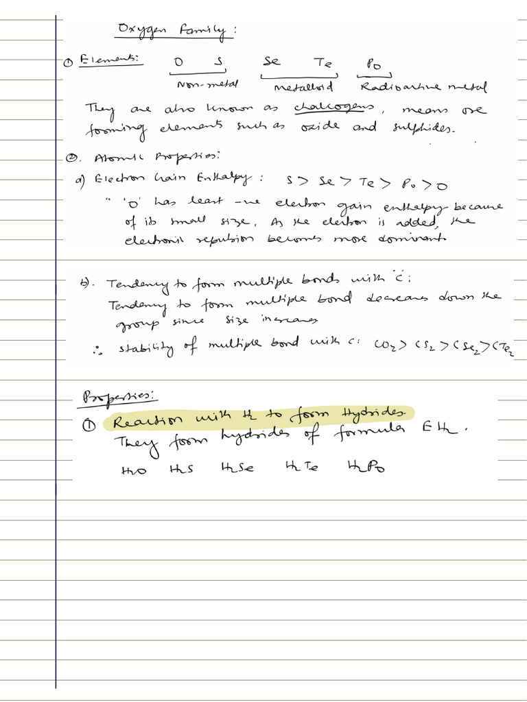 Group 16 - Oxygen Family | PDF