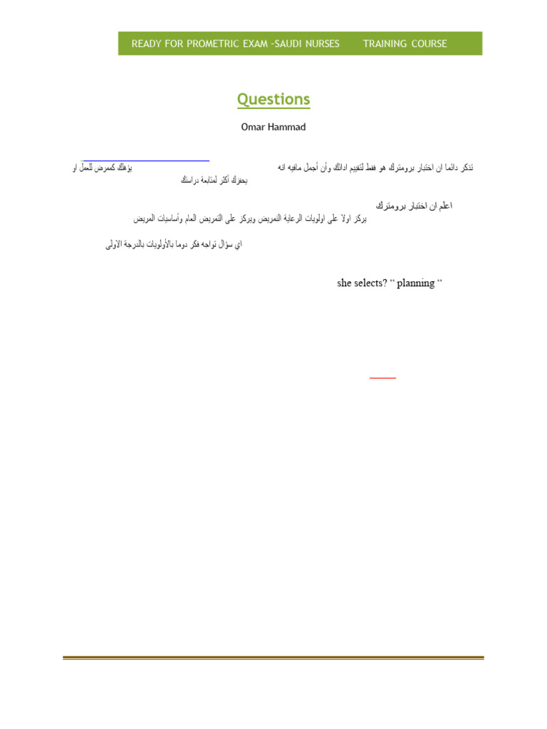 Prometric Exam Prep for Saudi Nurses | PDF | Hemodialysis | Medical ...