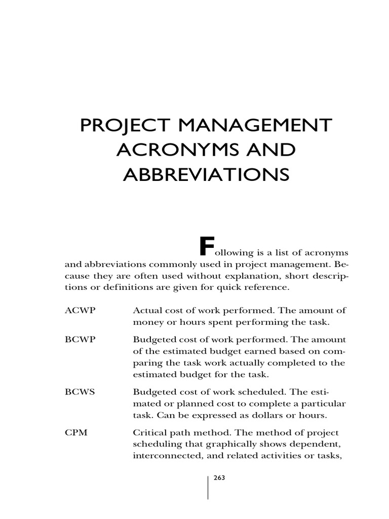 Project Management Acronyms Guide | PDF | Project Management | Business
