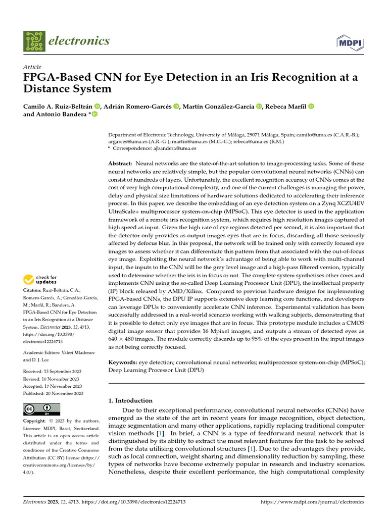 2023 - Electronics - FPGA-Based CNN For Eye Detection in An Iris ...