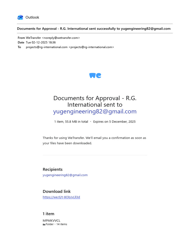 Documents For Approval - R.G. International | PDF
