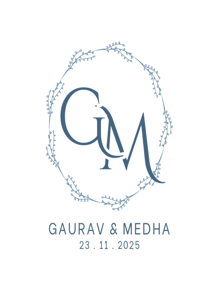 Blue and White Vintage Wedding Logo | PDF