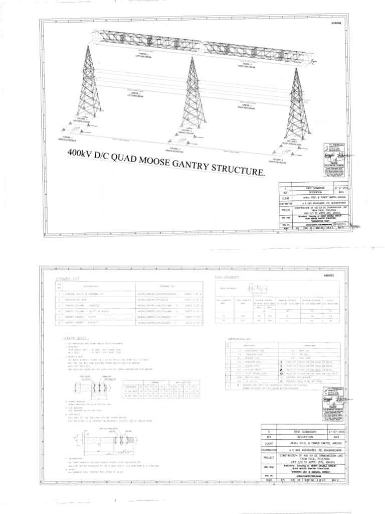 Low Gantry - Structural Drawing (1) | PDF