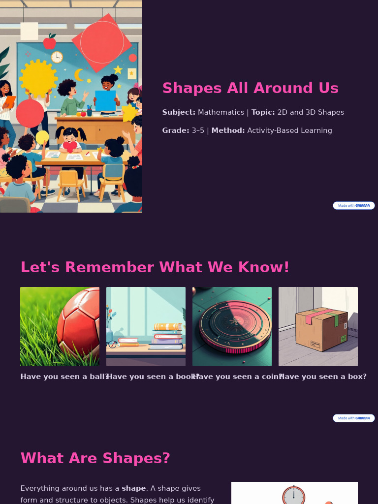Shapes All Around Us | PDF | Shape | Area