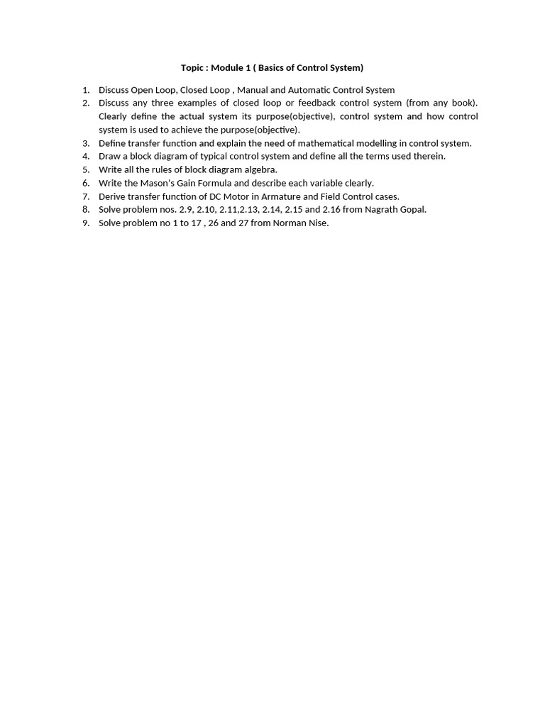 Control System Basics and Examples | PDF