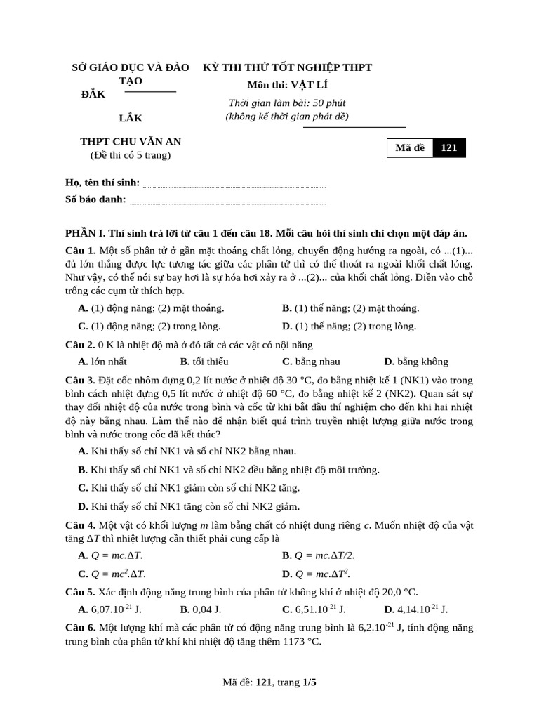 Đề 121 | PDF