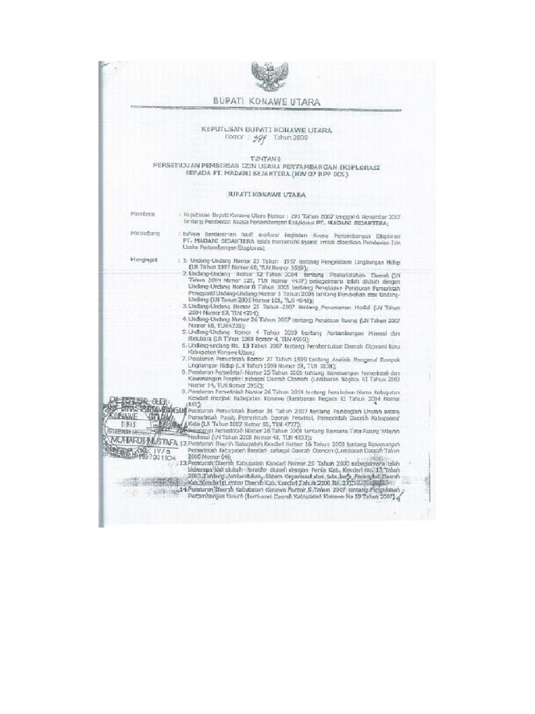 Sk Izin Iup Explorasi | PDF