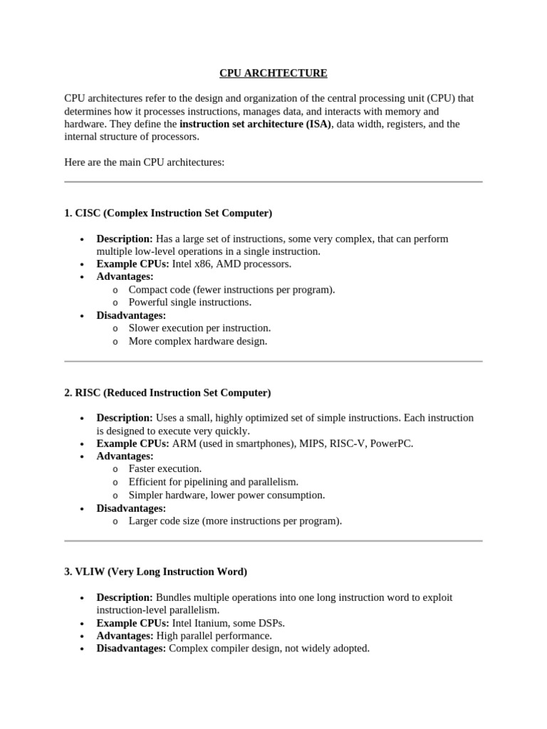 Understanding CPU Architectures: CISC vs RISC | PDF | Central ...