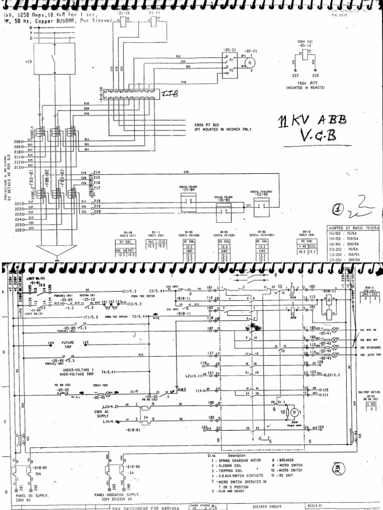11kv Abb Wiring Drawing | PDF