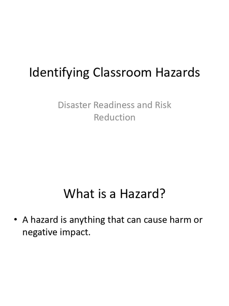 Identifying Classroom Hazards | PDF