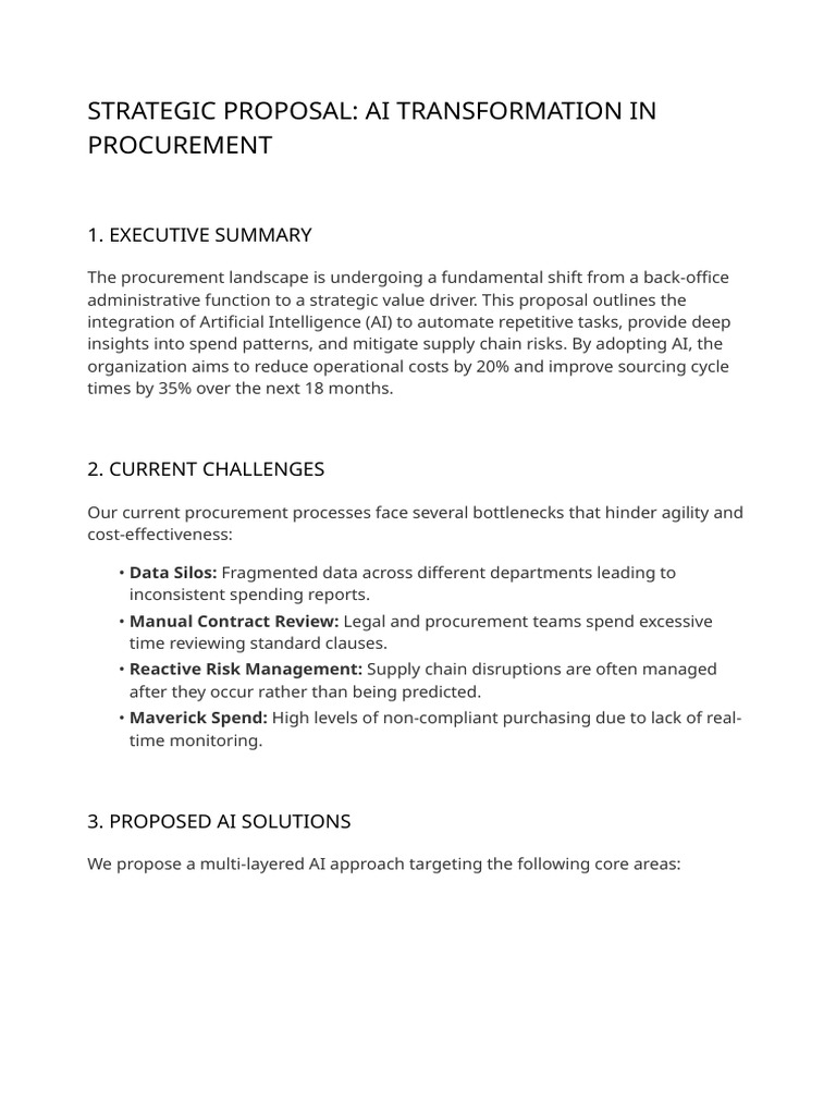 AI-Driven Procurement Transformation Proposal | PDF | Artificial ...