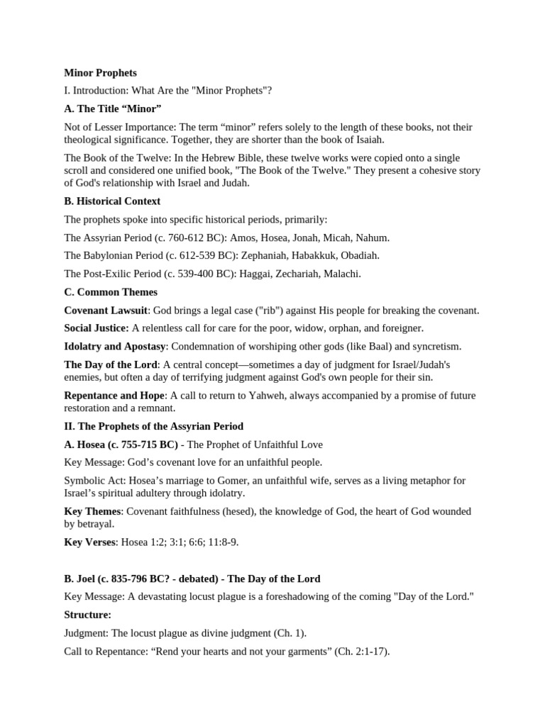 Understanding the Minor Prophets | PDF | Twelve Minor Prophets | Nevi'im