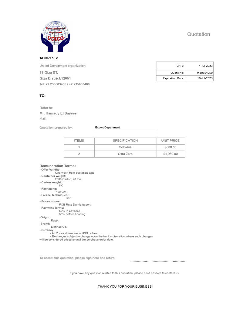 Quotation: Address | PDF