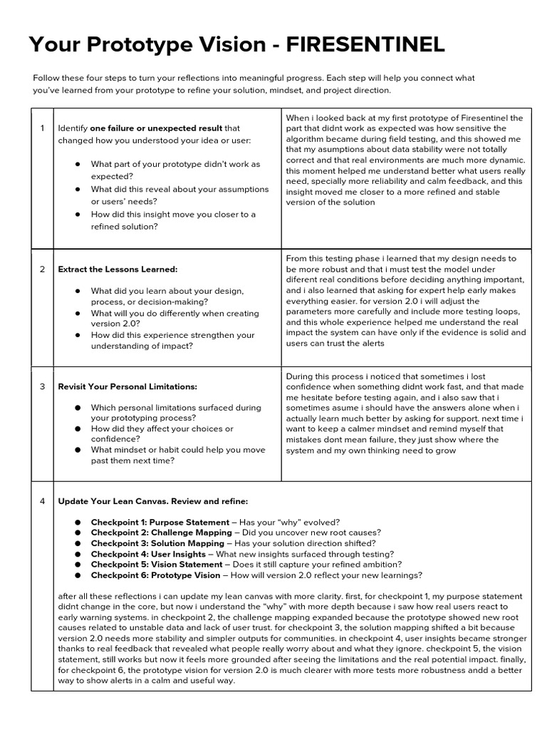 Refine Your Prototype Vision Steps | PDF | Prototype | Learning