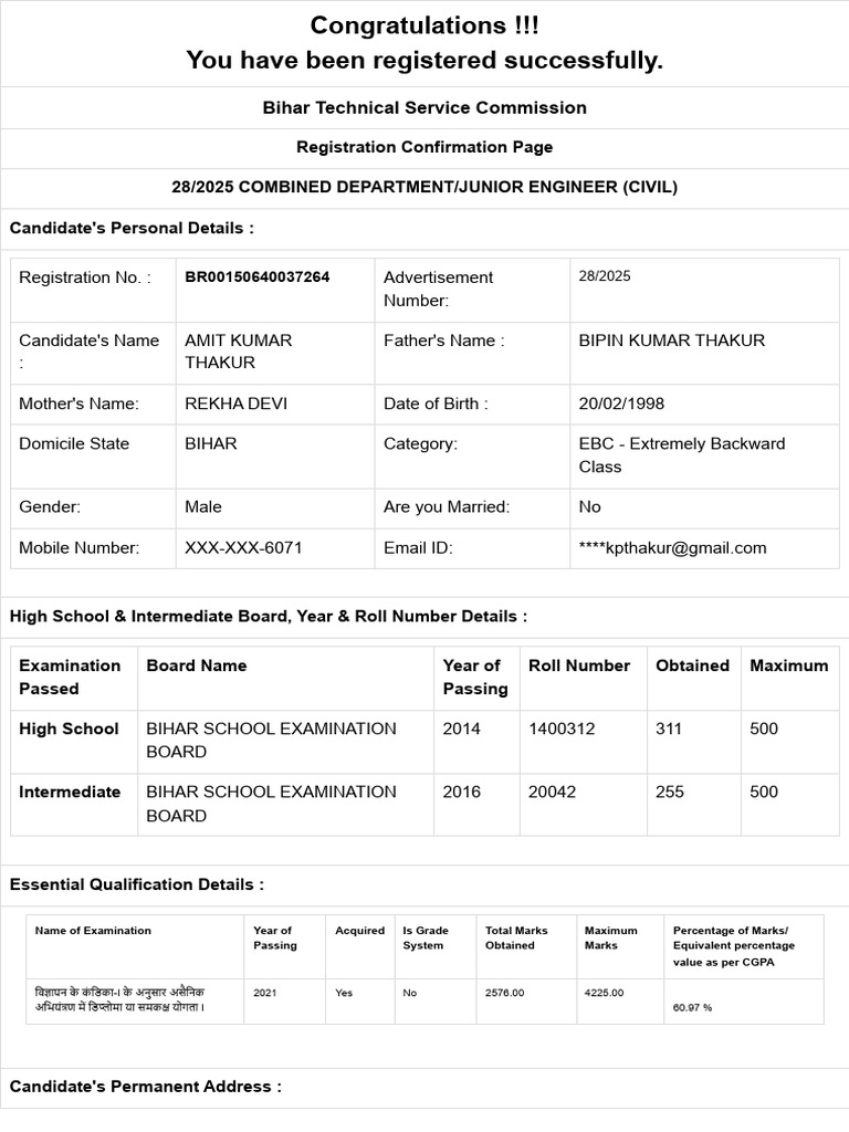 Registration Confirmation Page | PDF