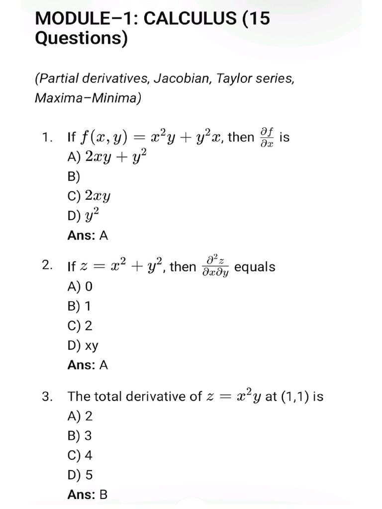 GATE Based Questions For I Sem CSE 2025 Scheme | PDF