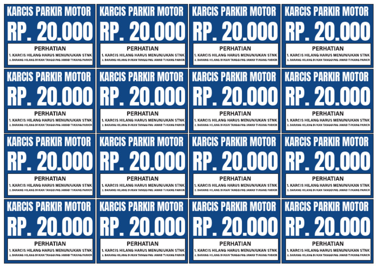 Karcis Parkir 2026 | PDF