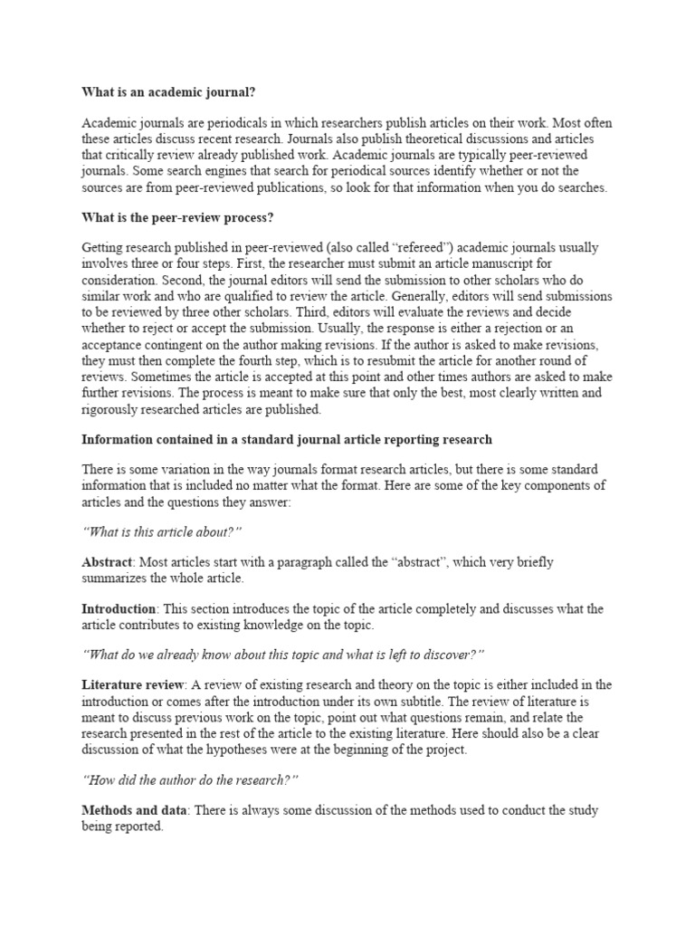What Is An Academic Journal | PDF | Academic Journal | Inquiry