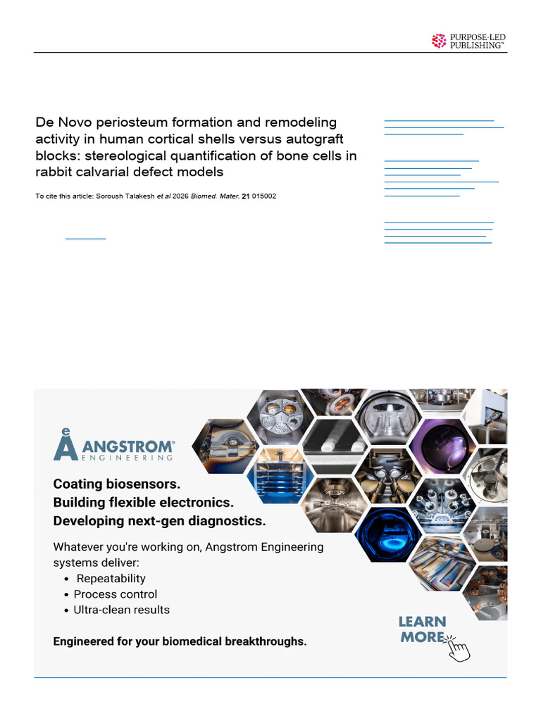 Talakesh 2026 Biomed. Mater. 21 015002 | PDF | Bone | Osteoblast