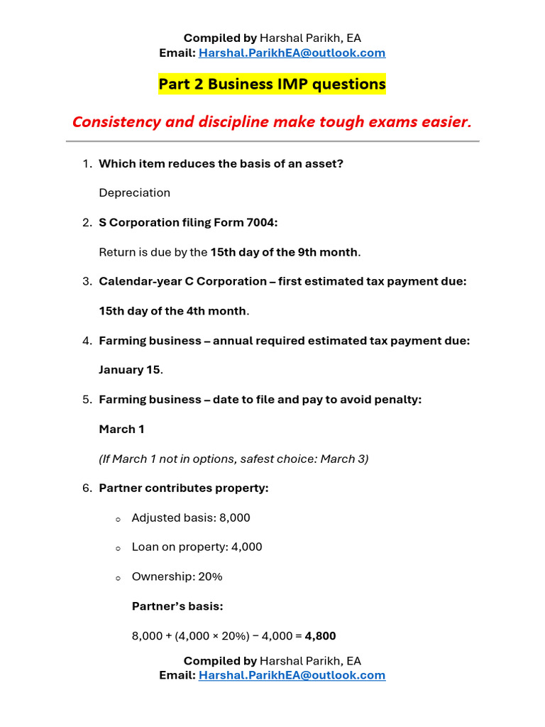 Business Tax Exam Key Concepts | PDF | Tax Deduction | Income