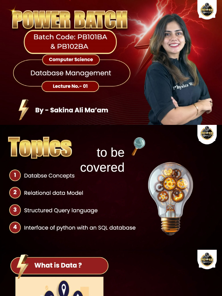 Understanding Data & Database Concepts Lec - 01 - Class Notes | PDF