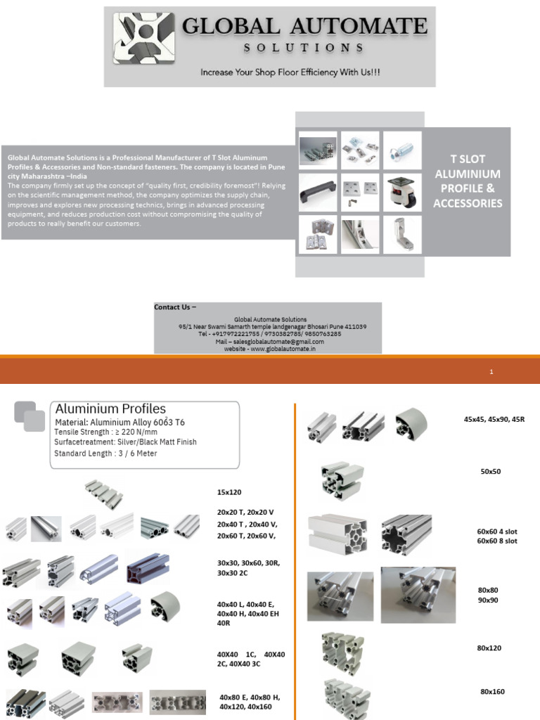 T Slot Aluminum Profiles Manufacturer | PDF | Mechanical Engineering ...