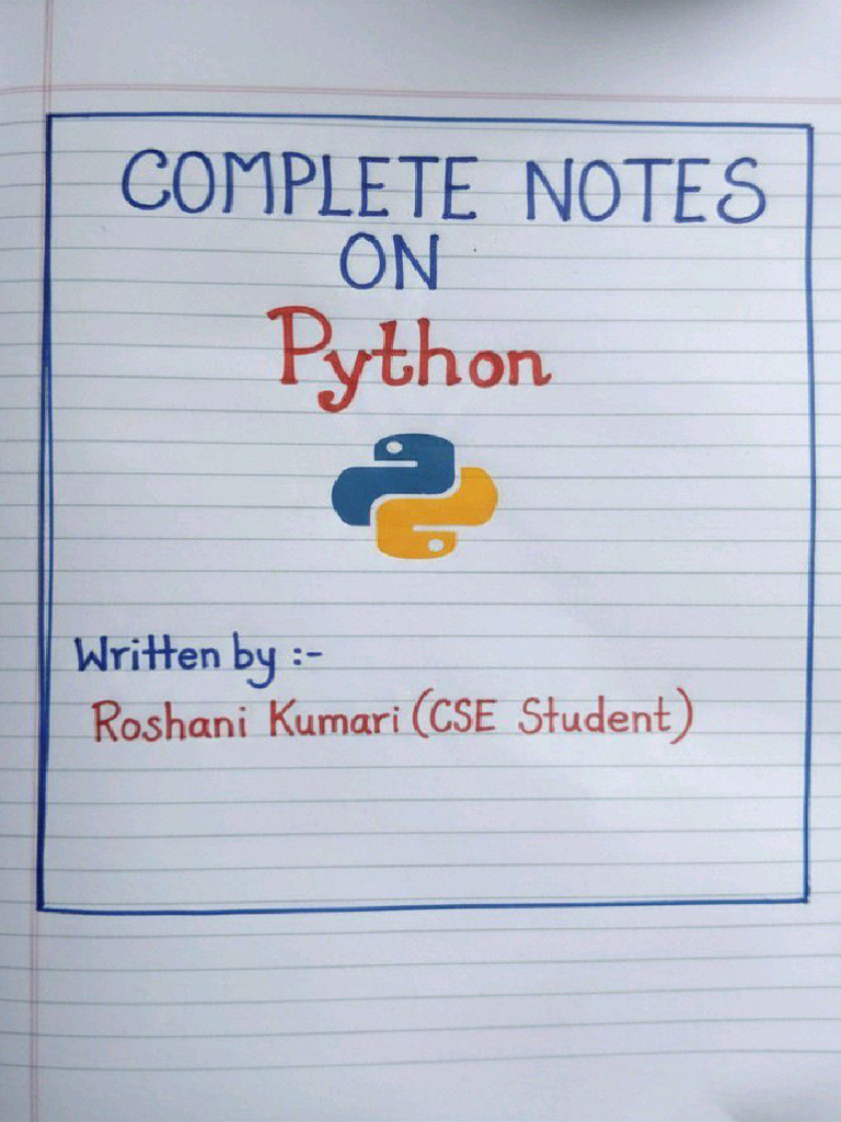 Python Handwritten Notes 1767166140 | PDF