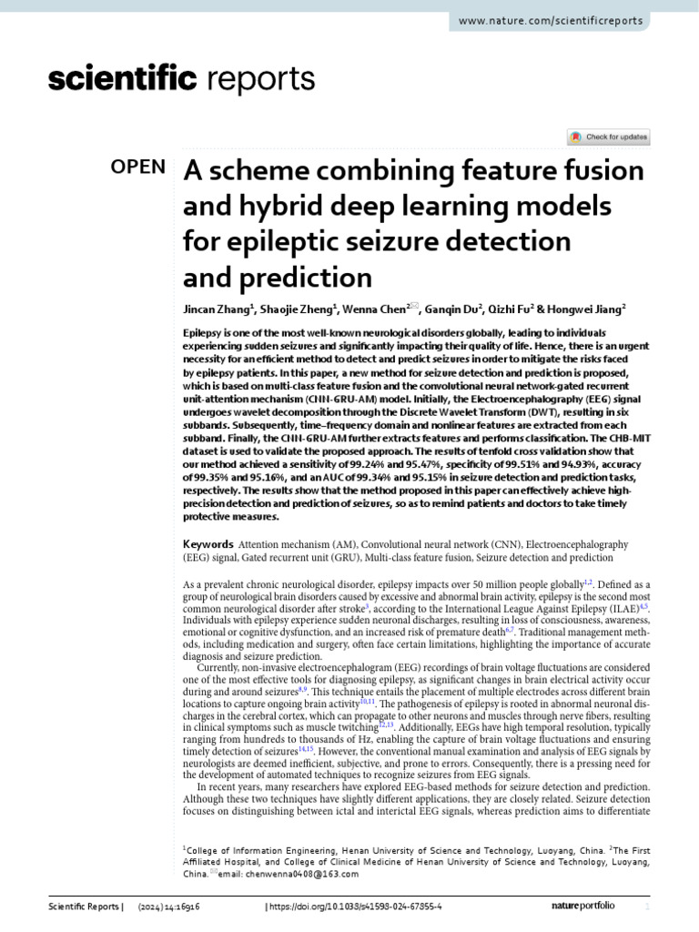 A Scheme Combining Feature Fusion | PDF | Electroencephalography | Wavelet