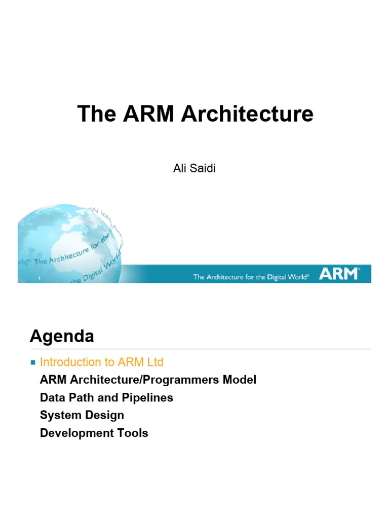 Overview of ARM Architecture and Design | PDF | System On A Chip ...