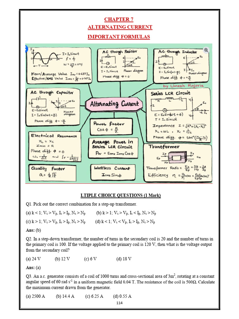 AC Circuit Concepts and Transformer Basics | PDF | Alternating Current ...