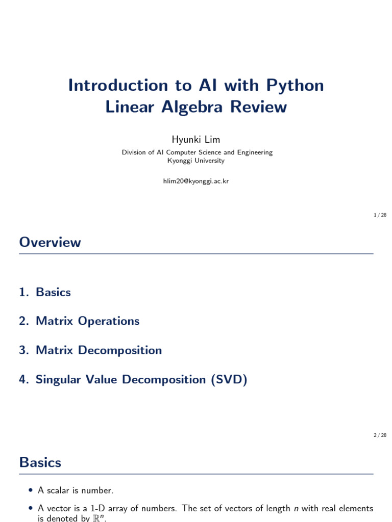 AI and Linear Algebra with Python | PDF | Eigenvalues And Eigenvectors ...