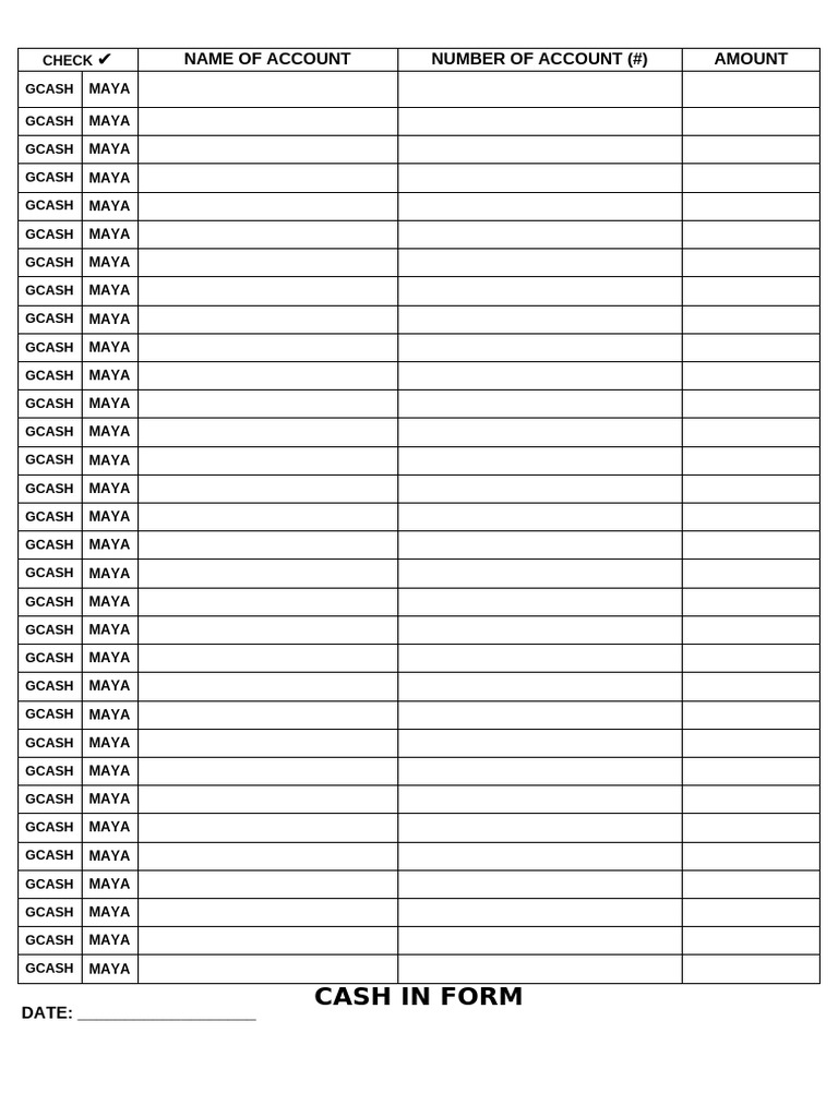 Gcash in Form | PDF