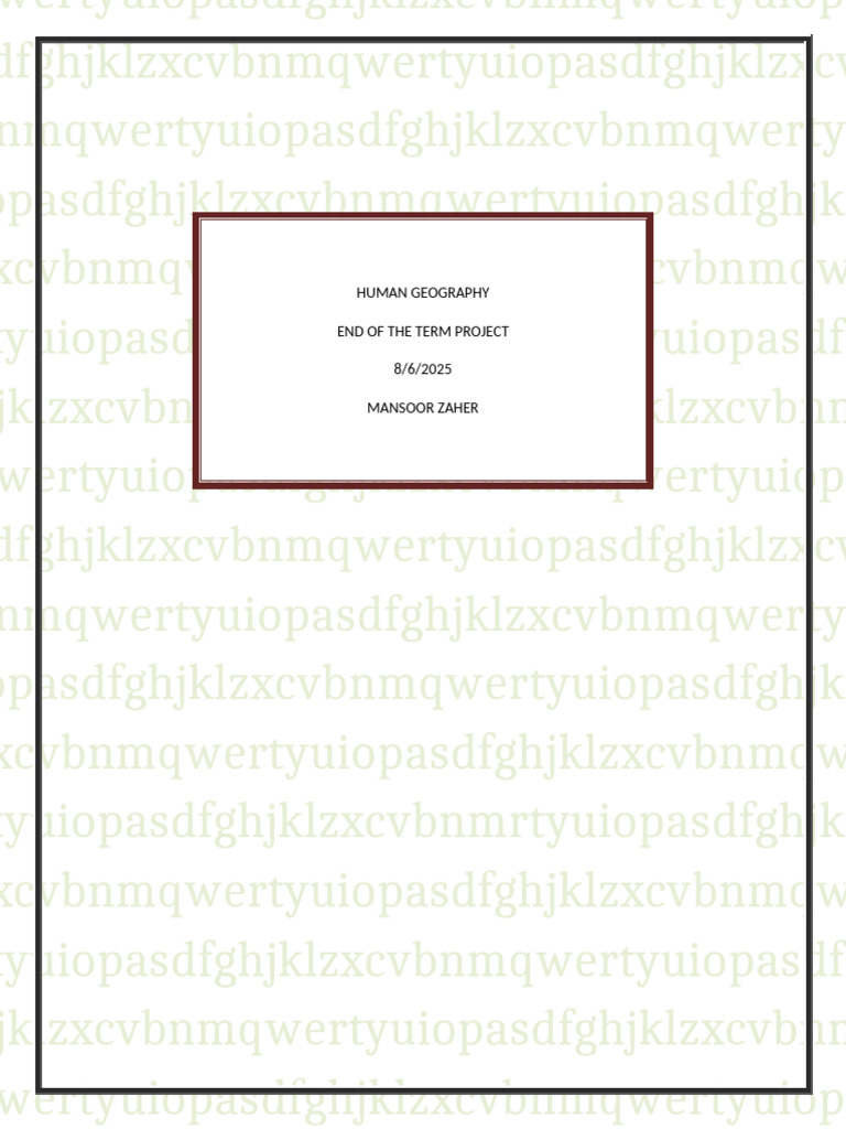 Human Geography Final Project-1 | PDF | United Arab Emirates | City