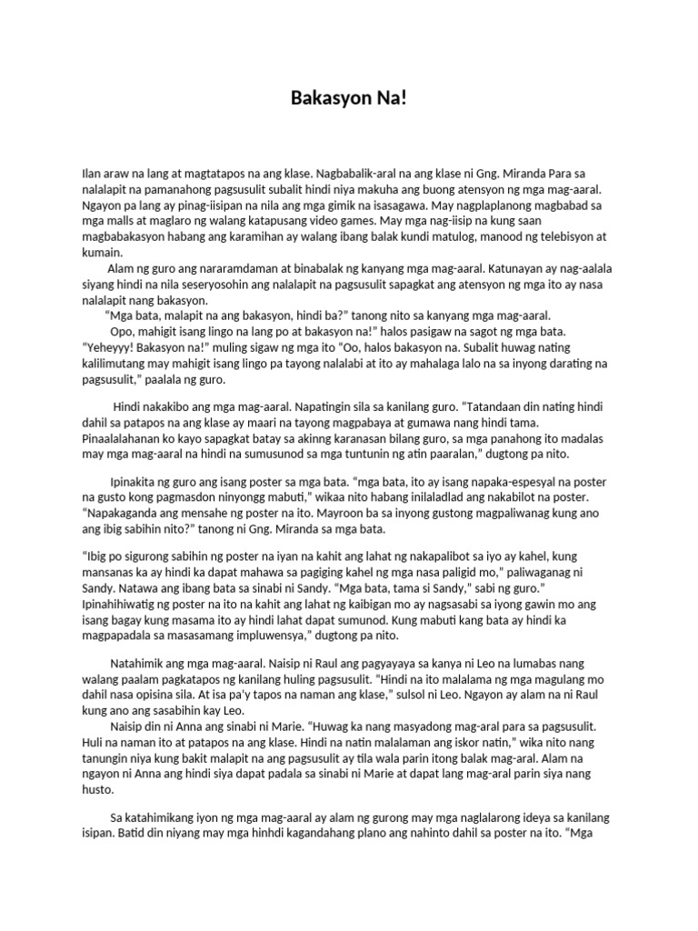 Bakasyon Na - Docx Pg391-392 | PDF
