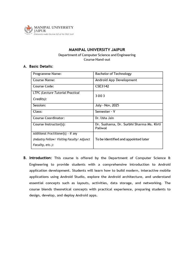 Cse3142 Aad Handout 2025 | PDF | Computing