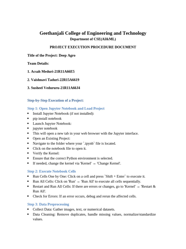 Project Execution Document | PDF | Accuracy And Precision | Applied ...