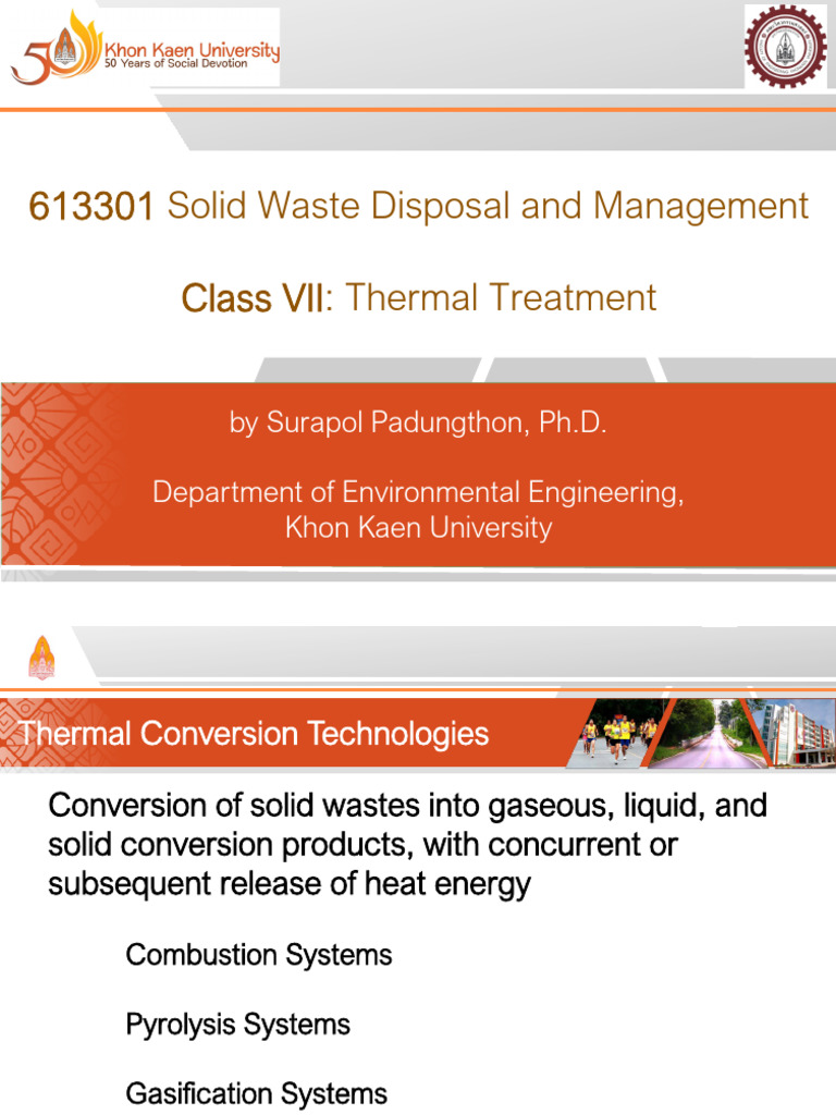 Thermal Treatment of Solid Waste | PDF