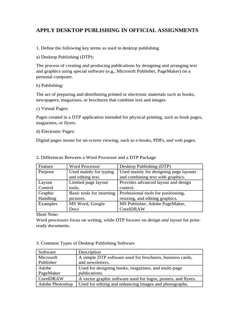 Desktop Publishing for Official Use | PDF | Page Layout | Graphics