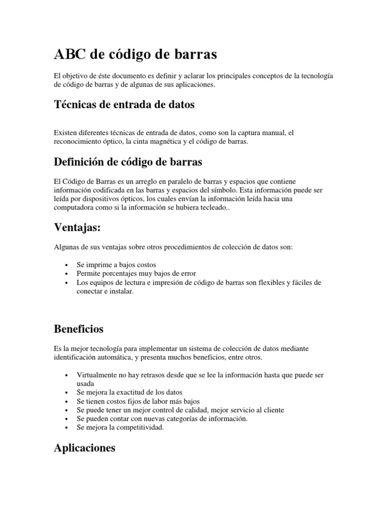 ABC de Código de Barras | PDF | Código de barras | Terminal de computadora