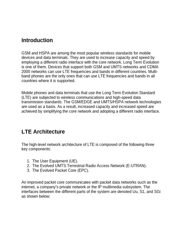Understanding LTE Architecture and Standards | PDF | Lte ...